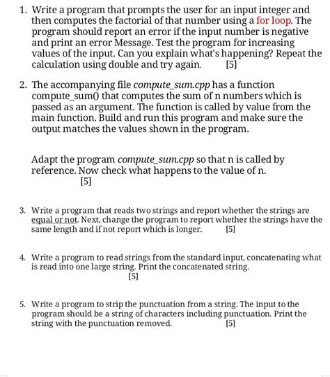 Solved 1 Write A Program That Prompts The User For An Input
