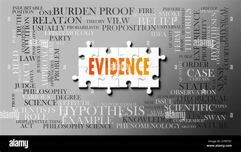 Evidence As A Complex Subject Related To Important Topics Spreading Around As A Word Cloud