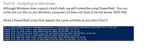 Solved Write A Bash Script Inside The Movelab Folder That Chegg Com