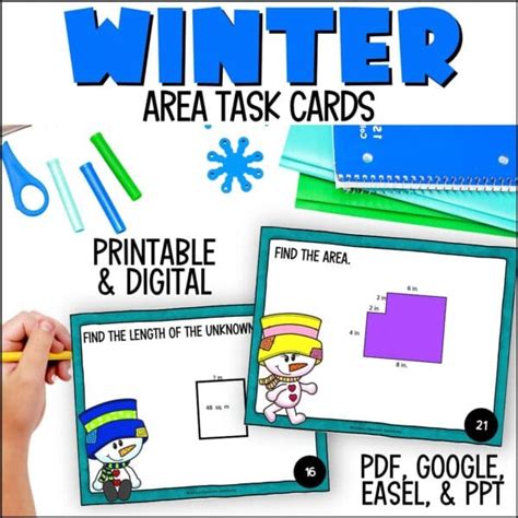 Winter Area Task Cards Curious Classroom Adventures