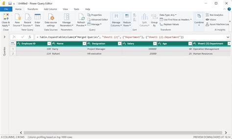 How To Merge Tables Using Inner Join And Left Outer Join In Power Bi