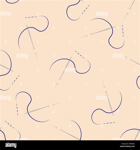 Vector Illustration Needle And Thread Stitches Seamless Pattern 10 Eps