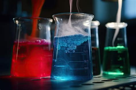 Premium Ai Image Closeup Of Chemical Reaction In Laboratory