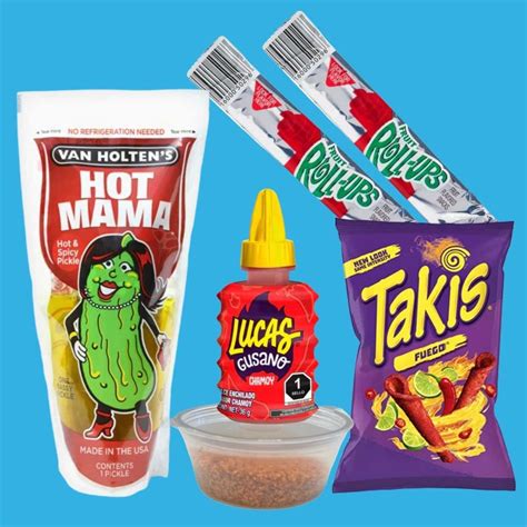 Chamoy Pickle Kit Fuego Takis Pickle Lucas Chamoy Fruit Roll Up Tajin Takis Sour Sis