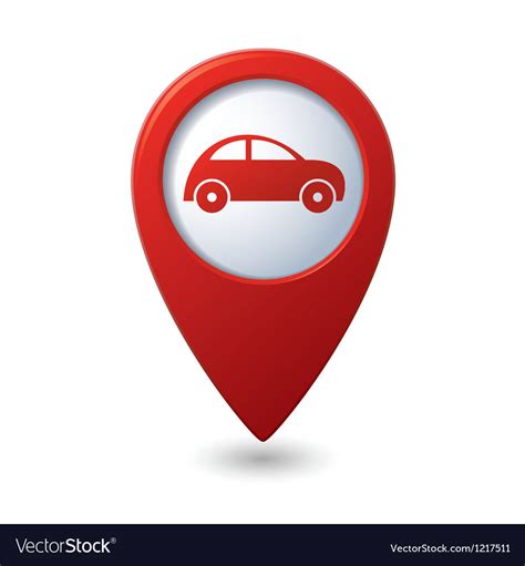 map pointer with car icon royalty free vector image