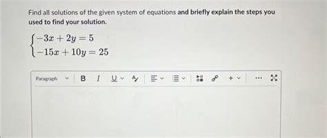 Solved Find All Solutions Of The Given System Of Equations Chegg