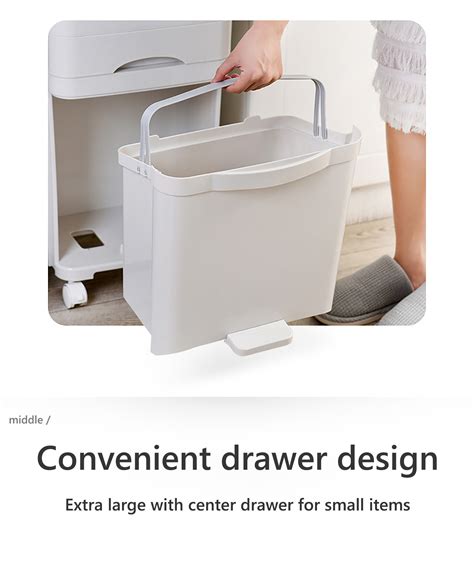 Multi Functional Sorting Trash Can Drawer Garbage Separation Trolley P