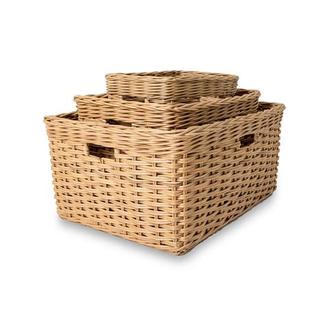 Rectangular Deep Wicker Storage Basket The Basket Lady