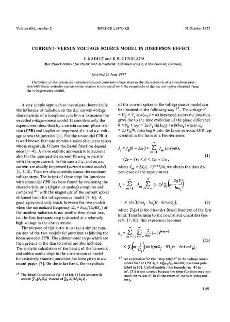 Pdf Current Versus Voltage Source Model In Josephson Effect Dokumen