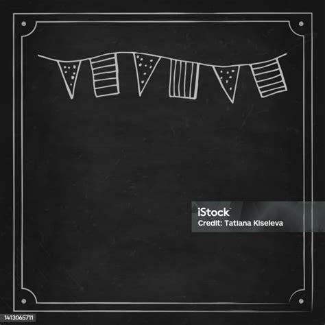옥토버 페스트 2022 맥주 축제 손으로 그린 낙서 축제 화환은 검은 분필 보드에 깃발을 꽂습니다 독일 전통 휴일 0명에 대한 스톡 벡터 아트 및 기타 이미지 Istock