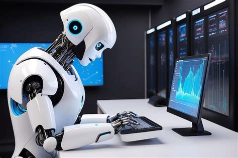 Premium Photo Ai Robot Utilizing Cloud Computing For Data Storage And