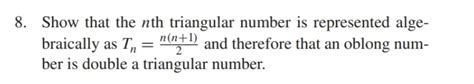 solved show that the nth triangular number is represented