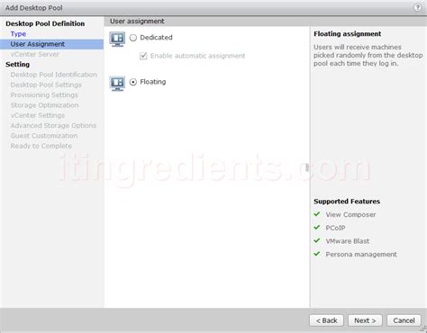 how to create desktop pool in vmware view step 5