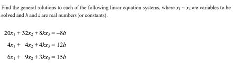 Solved Find The General Solutions To Each Of The Following