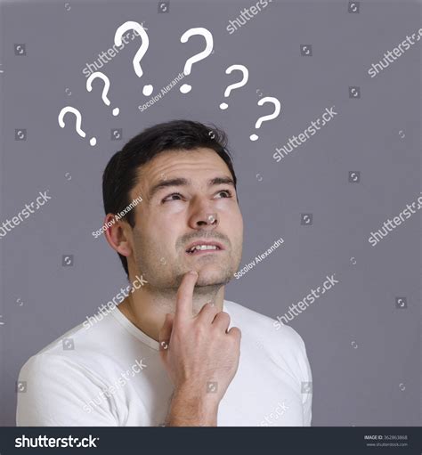 Thinking Man Question Mark On Gray Stock Photo 362863868 Shutterstock