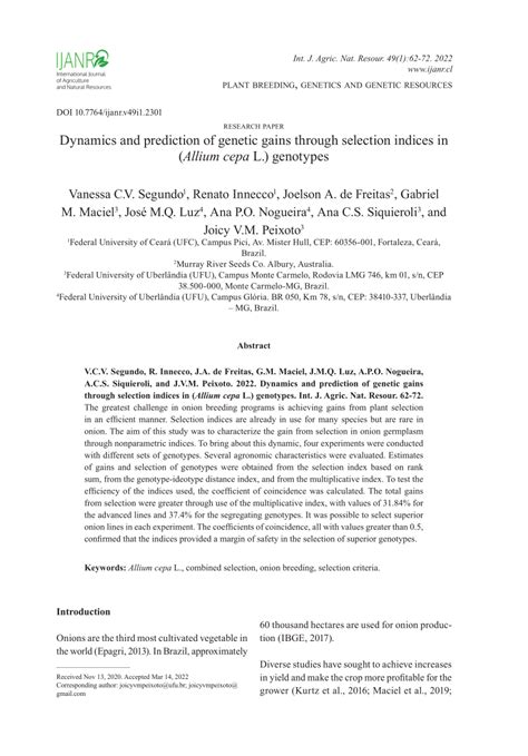 Pdf Dynamics And Prediction Of Genetic Gains Through Selection