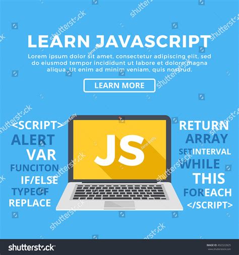 Laptop Js Word On Screen Learn Stock Vector Royalty Free 492322825 Shutterstock