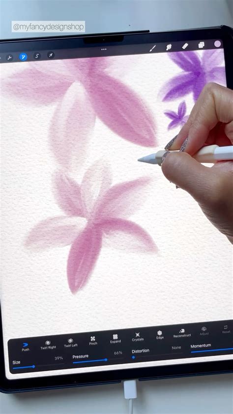 Easy Watercolor Flower Drawing in Procreate | Digital art tutorial beginner, Procreate ipad ...