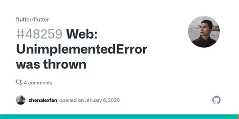 Web Unimplementederror Was Thrown · Issue 48259 · Flutterflutter