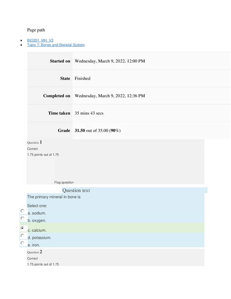 Bio201 Topic 7 Bones And Skeletal System Graded A Scholarfriends