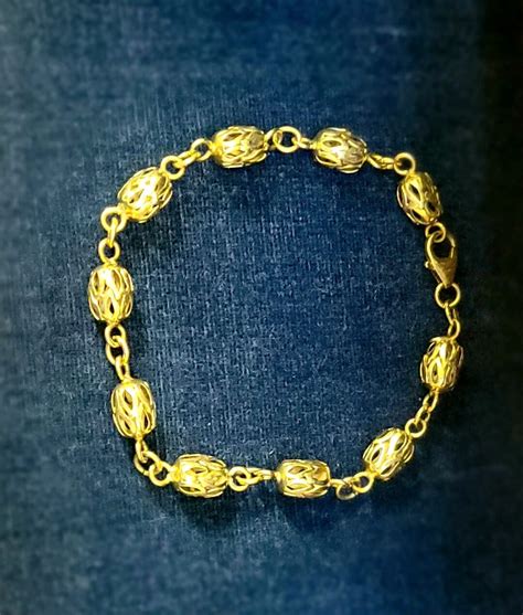 18k Gold 750 Stamped 7 Inch Gold Bracelet Made In Italy Etsy