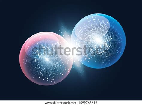 Two Particles Ready Collideparticles Collision Astrophysics Stock Vector Royalty Free