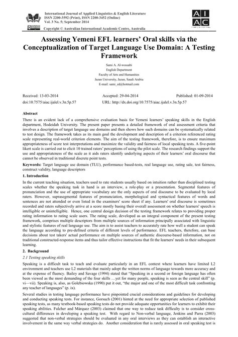 pdf assessing yemeni efl learners oral skills via the