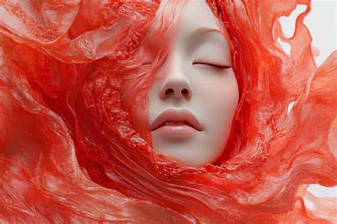 Human Machine Interface Quantum Brain And Neural Network Portrait Of A Serene Woman With