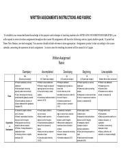 Written Assignment Instructions And Rubric Grad 1 Docx WRITTEN ASSIGNMENTS INSTRUCTIONS AND