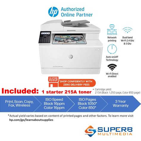 Hp Color Laserjet Pro Mfp M Fw Print Scan Copy Fax Wireless T G E Wallet Rm Shopee