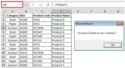 How To Get Row Number By A Single Click Using VBA In Microsoft Excel