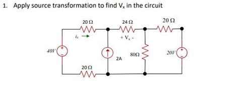 solved 1 apply source transformation to find v in the