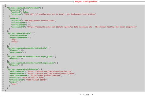 agama project configuration janssen documentation