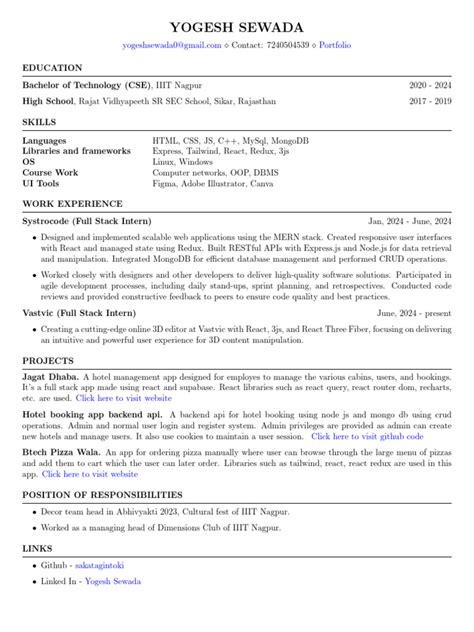 Yogeshresume Pdf Application Software Databases