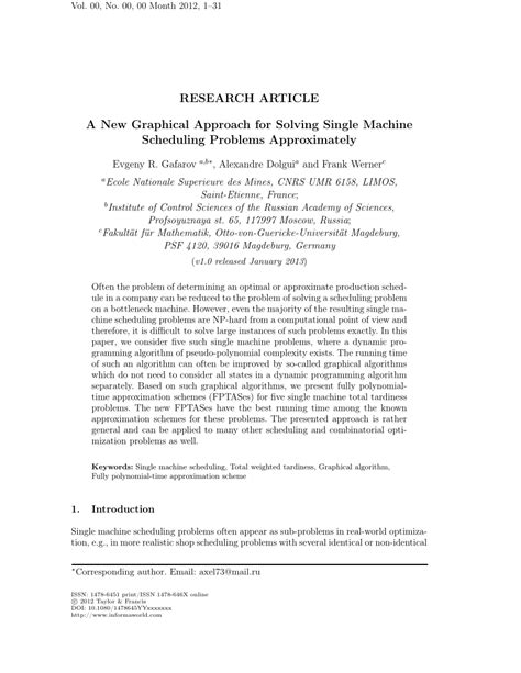 pdf a new graphical approach for solving single machine scheduling