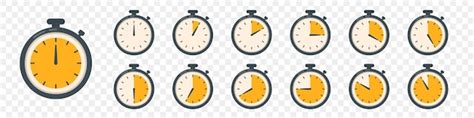 Premium Vector Set Of Timer Clock Icons Stopwatch Timer Collection
