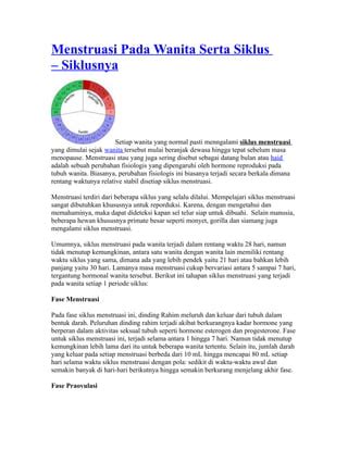 Siklus Menstruasi Pada Wanita PDF