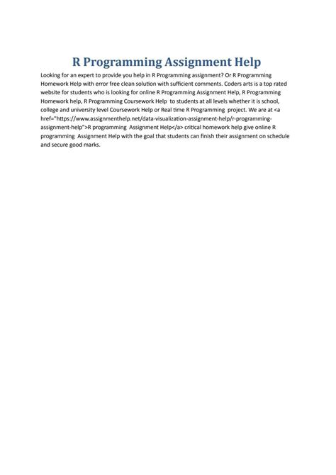 r programming by assignment help issuu