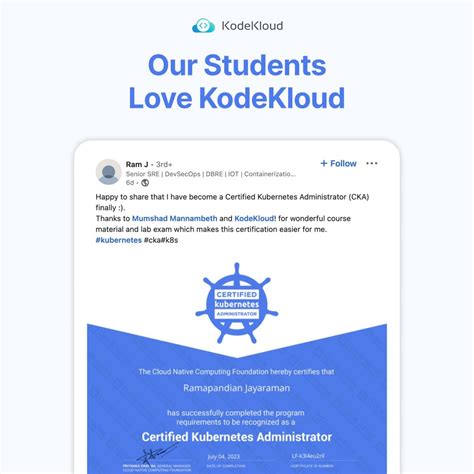 Kodekloud On Linkedin Kubernetes Cka K8s Kodekloud Devops