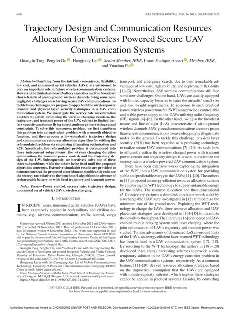 Pdf Trajectory Design And Communication Resources Allocation For Wireless Powered Secure Uav