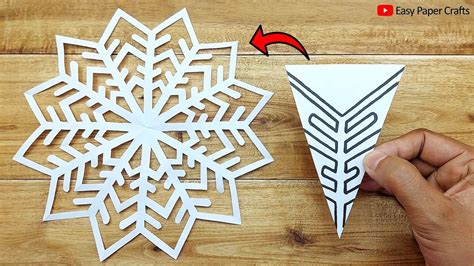 Paper Cutting Snowflake Design ️ How To Make Snowflake Out Of Paper 🎄