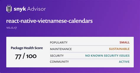 React Native Vietnamese Calendars Npm Package Snyk
