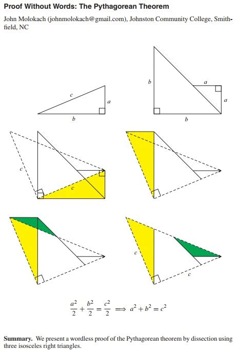 Pythagorean Theorem Through Three Right Isosceles Triangles