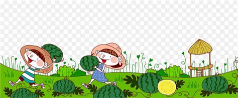 卡通小孩抱西瓜png图片素材下载图片编号9697814 Png素材网