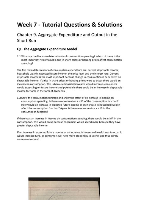 Macro Questions Week Week Tutorial Questions Solutions Chapter Aggregate Studocu