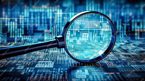 Premium Photo Magnifying Glass On Chart Graph Spreadsheet