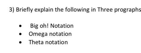 Solved 3 Briefly Explain The Following In Three Prographs
