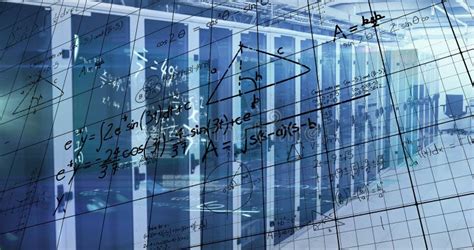 Image Of Processing Data And Maths Calculations Over Computer Server