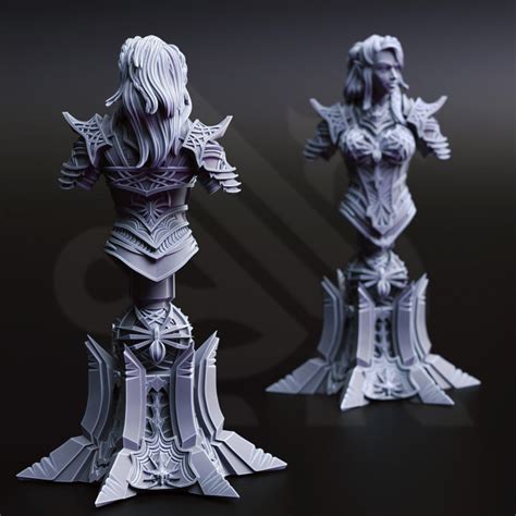3d Printable Bust Drow Assassin Vakara Nthara By Dm Stash