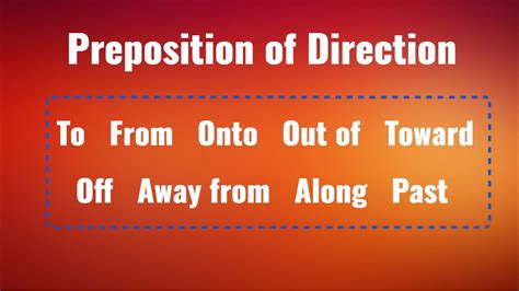 Preposition Of Direction Grammar